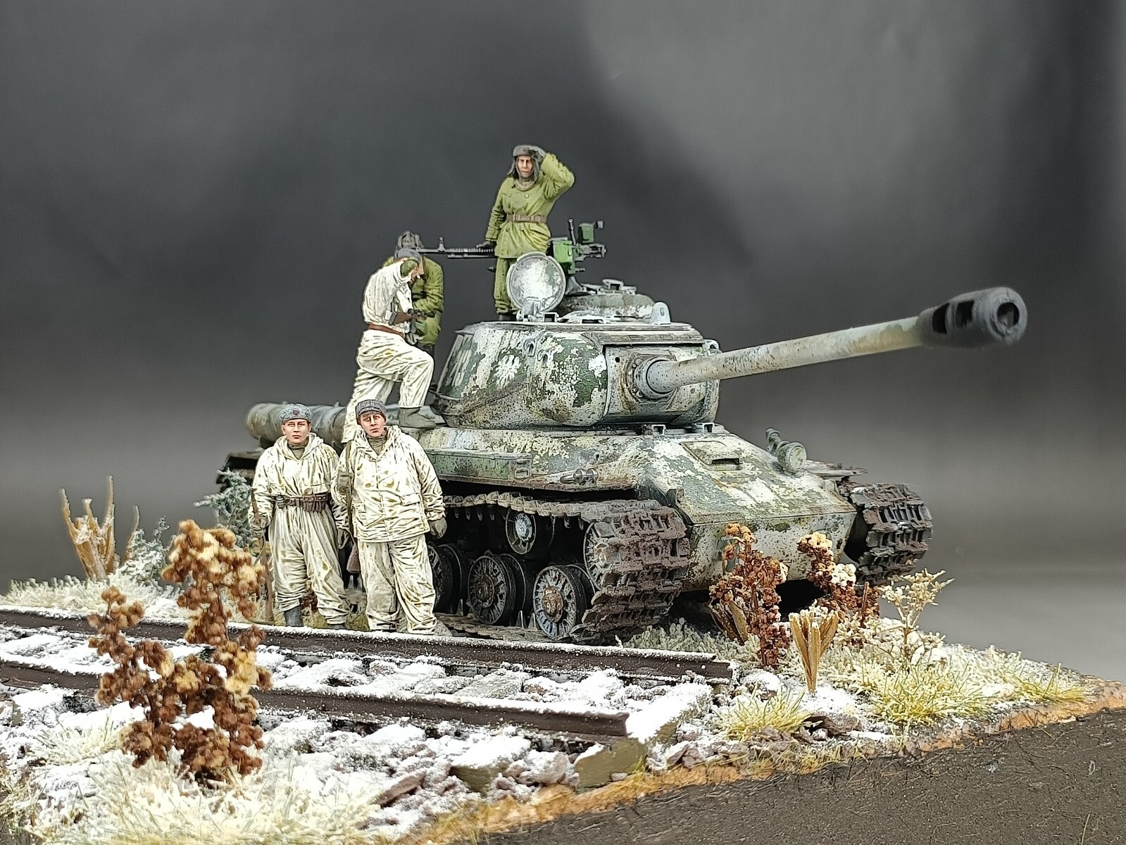 1/35 Built WWII Soviet Russian Winter JS-2 Mod.1944 Heavy Tank Model | eBay