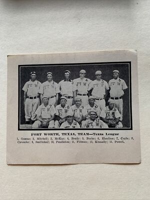 Fort Worth Panthers Roy Mitchell Bill Brady S. Burk 1909 Baseball Team ...
