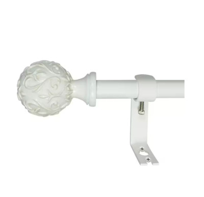 Filigree Ball 26 in. - 48 in. Adjustable Curtain Rod 5/8 in. in Antique ...