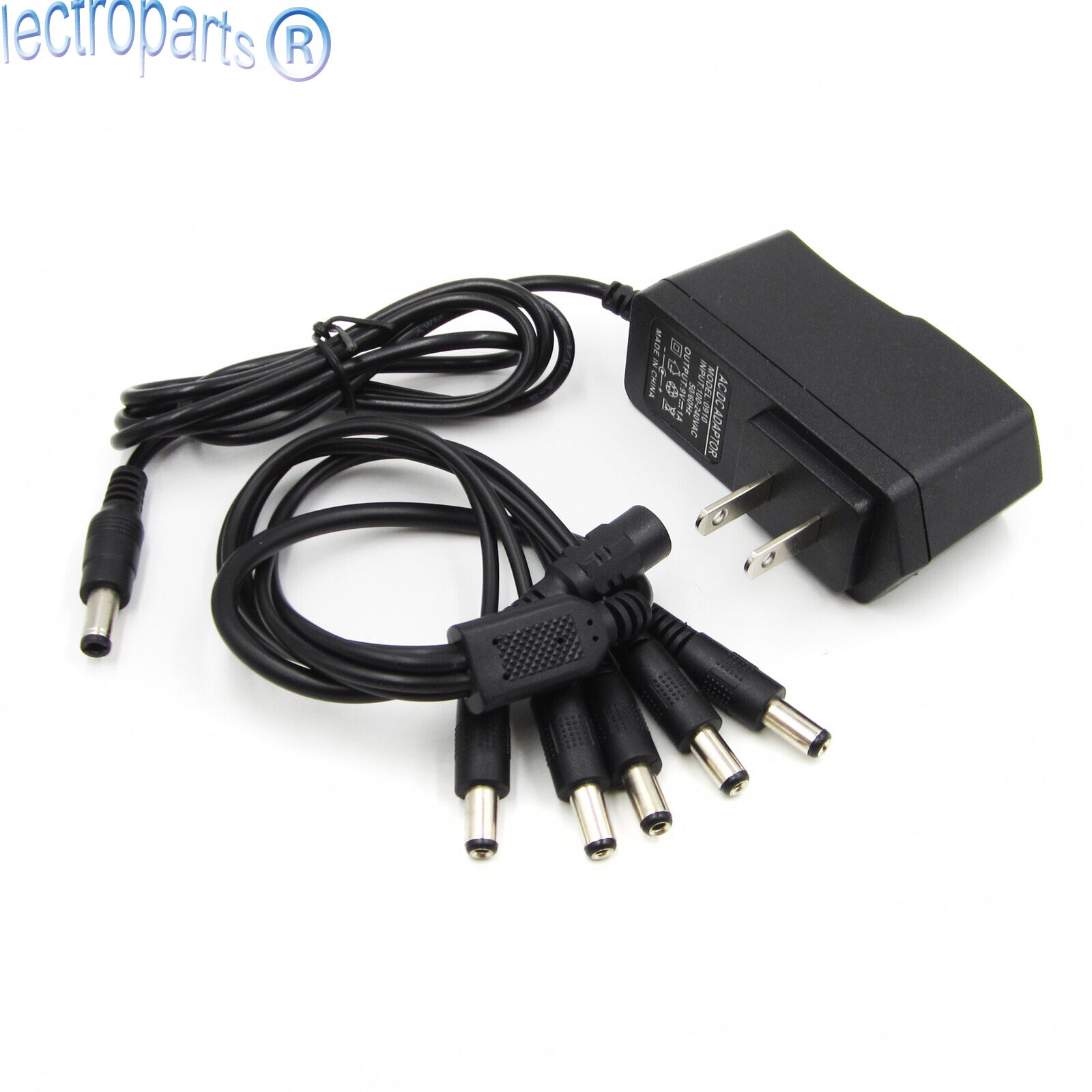 9V GUITAR EFFECT PEDAL POWER SUPPLY AC-DC ADAPTOR & 5 WAY DAISY CHAIN ...