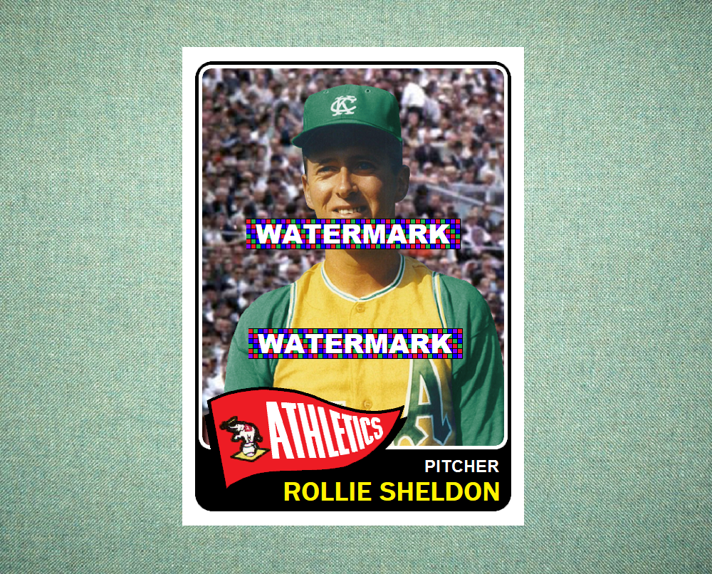 Rollie Sheldon Kansas City Athletics A's 1965 Style Custom Baseball Art ...
