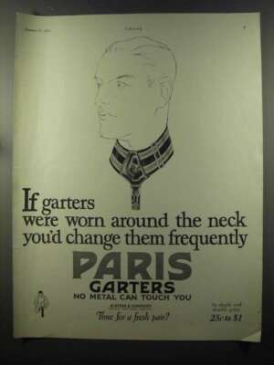 1925 Paris Garters Ad - Worn Around The Neck | eBay