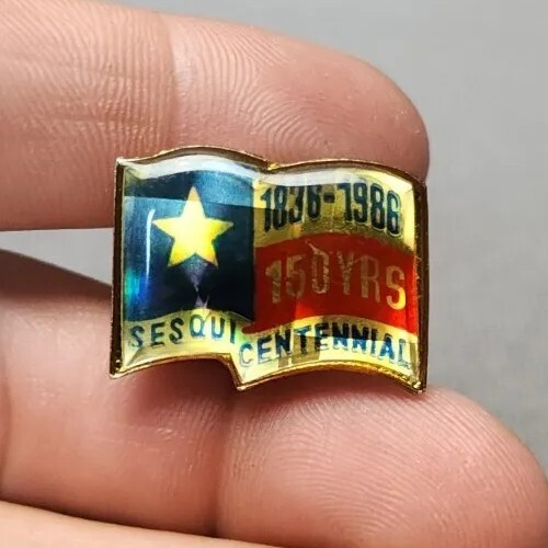 Texas Lapel Hat Pin Sesquicentennial 1836-1986 TX Flag Gold-Tone ...