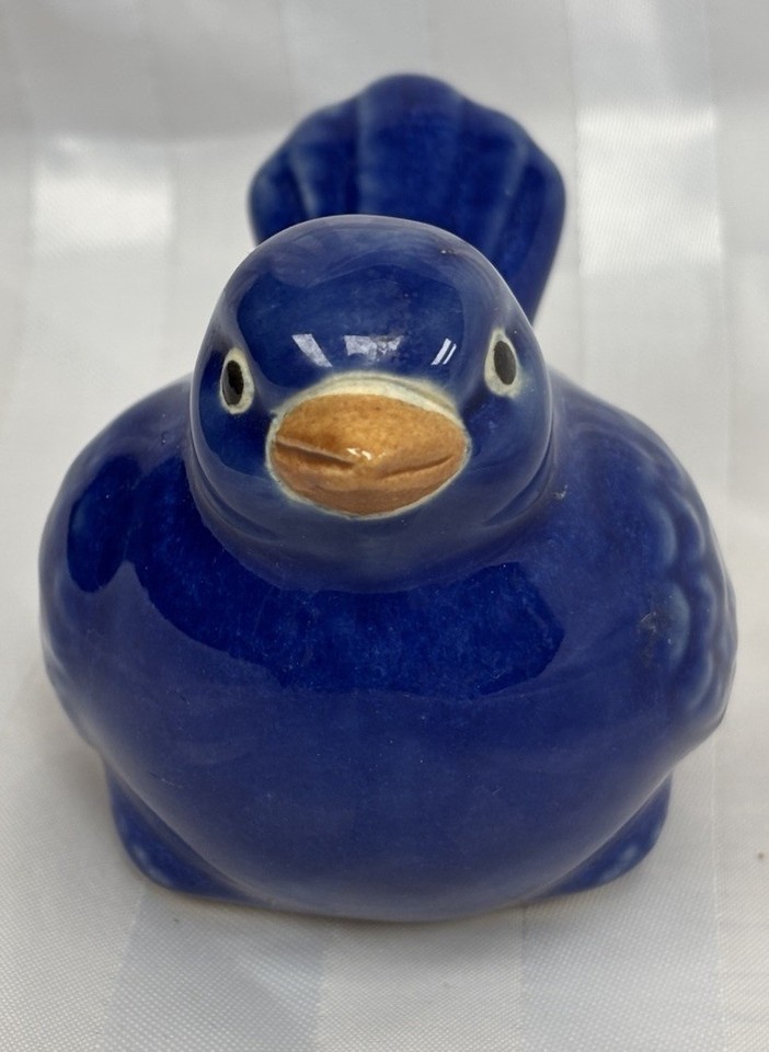 Beautiful Bright Ceramic Bluebird Figurine With Textured Feathers 4” | eBay