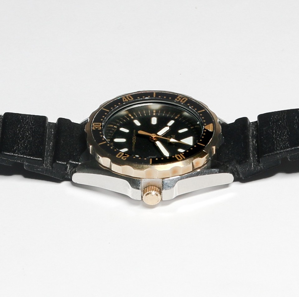 30mm PULSAR Diver Style Watch V827-0100, Black Dial, WR 100M, Date, New ...