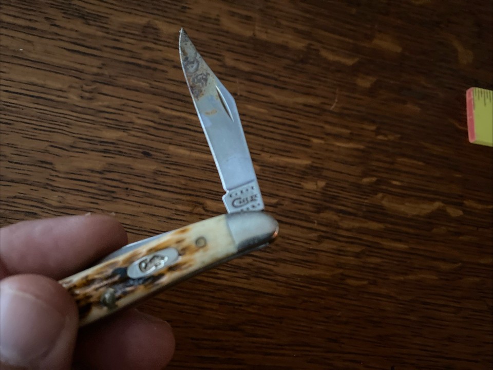 Case 6220 ss pocketknife Peanut Jigged Amber Bone Handle folding 2 ...