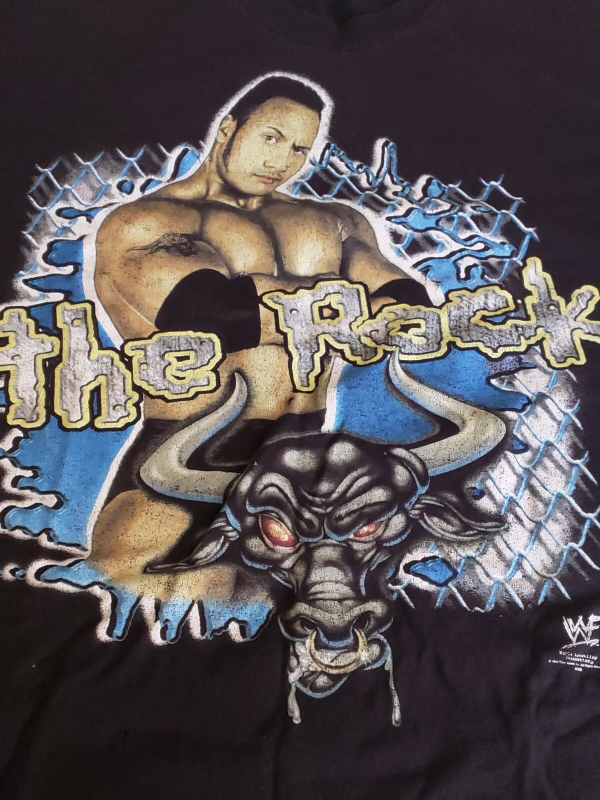 VTG 90s 1999 WWF The Rock Dwayne Johnson Double Sided… - Gem
