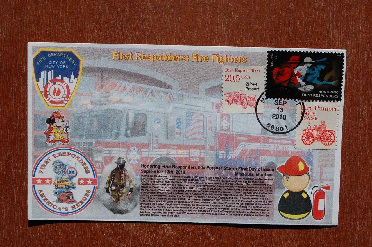 Honoring First Responders 50c Stamp Combo FDC Bullfrog S#5316 +2264 ...