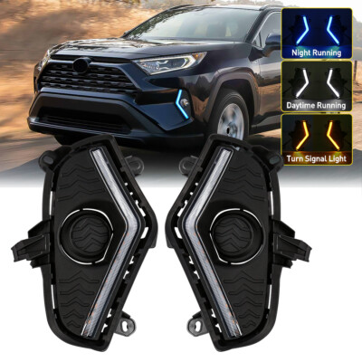 For 2019-2025 Toyota RAV4 LED Daytime Running Lights DRL W/ Turn Signal ...