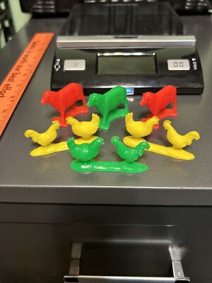 Vintage Tim-Mee? Marx? MPC? TOYS PLASTIC FARM ANIMALS Sheep & Chickens ...