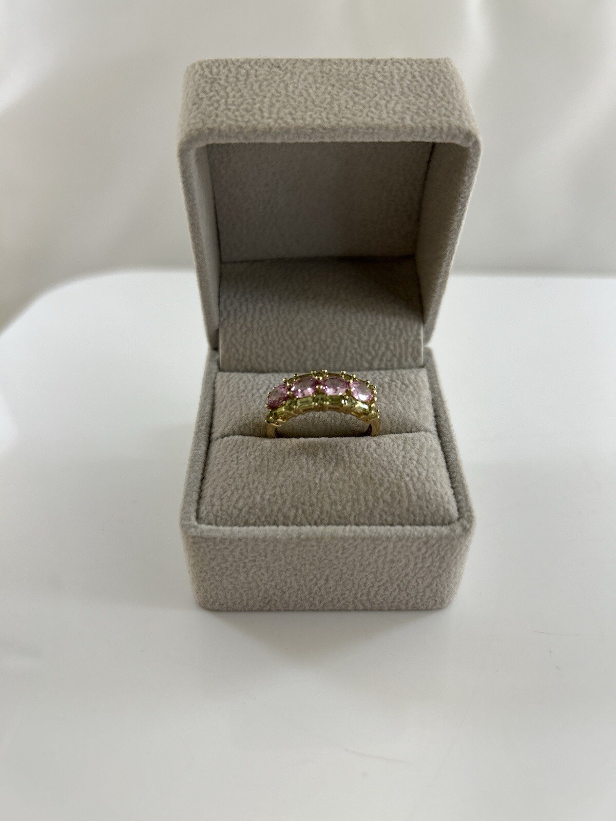 Vintage Ladies 10kt YG Ring 1.25cts Pink Sapphires and .75cts Peridots ...