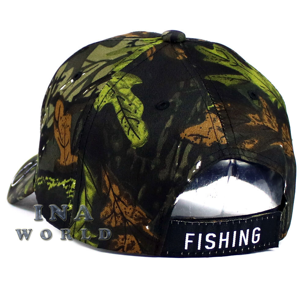 FISHING Hat FISH Embroidered Camouflage Outdoor Sports Adjustable ...