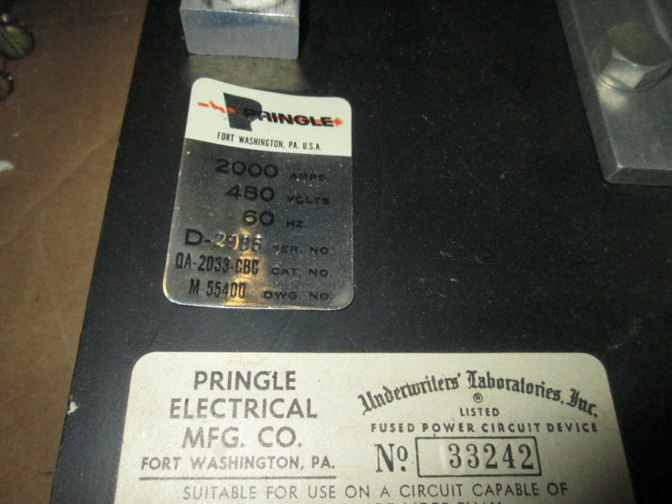 QA2033-CBC Pringle Switch, 120V Shunt, Used E-OK | eBay
