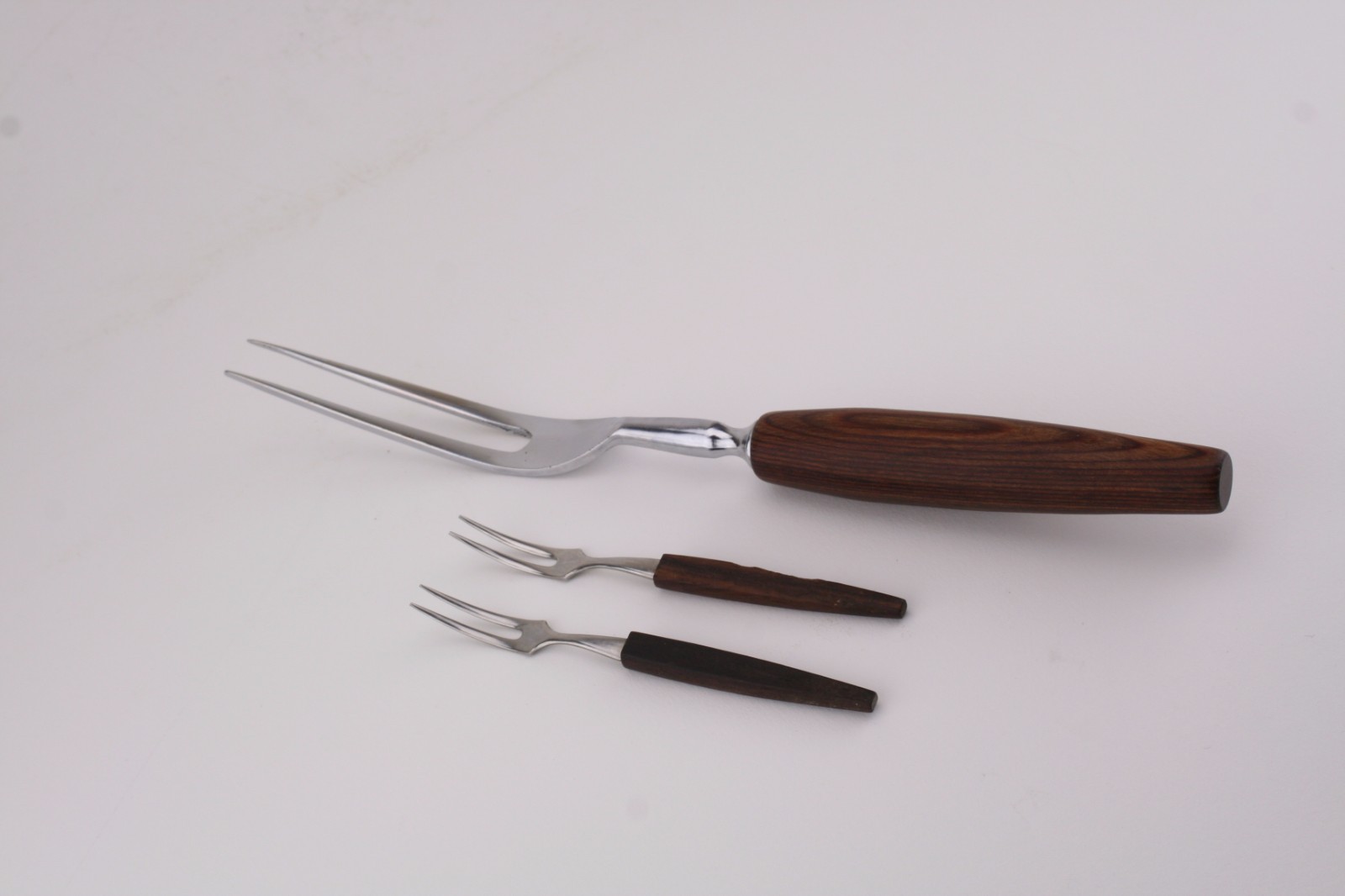 Carving Fork Rosewood? Rounded Wood Stainless Tines Japan + 2 Appetizer ...