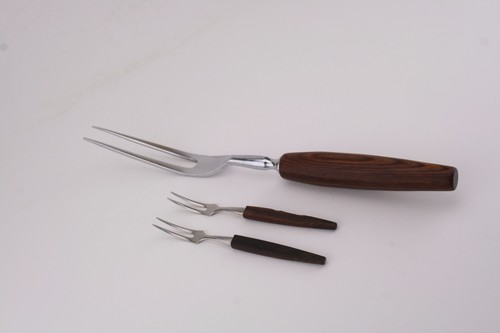 Carving Fork Rosewood? Rounded Wood Stainless Tines Japan + 2 Appetizer ...