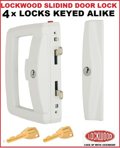 4x Lockwood Onyx Glass Sliding Patio Door Lock Slim Outer Pull 9A1A2 ...