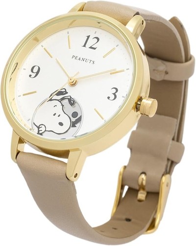 Peanuts Wrist Watch SNOOPY Beige PNT044-2 Japan Boxed Gift Field Works ...