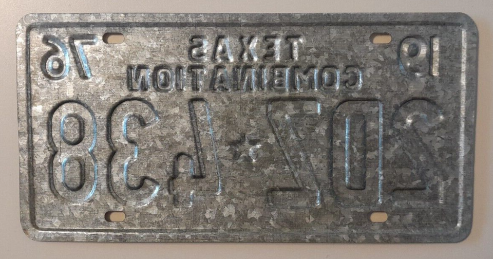 🐾 1976 TEXAS "COMBINATION" LICENSE PLATE (2DZ-438) UNUSED | eBay