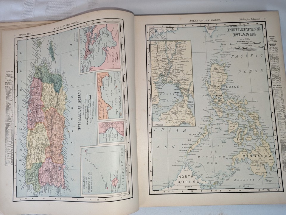 Philadelphia Public Ledger's Unrivaled Atlas of the World 1899 Hardback ...