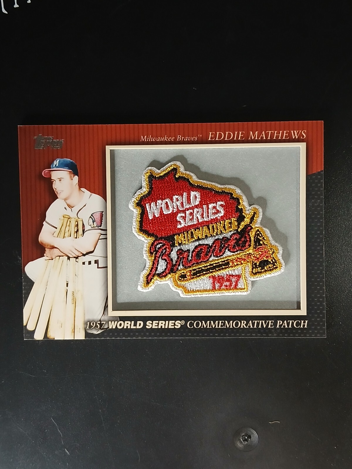 2010 Topps Series 2 Eddie Mathews Commemorative World Series Patch #MCP ...