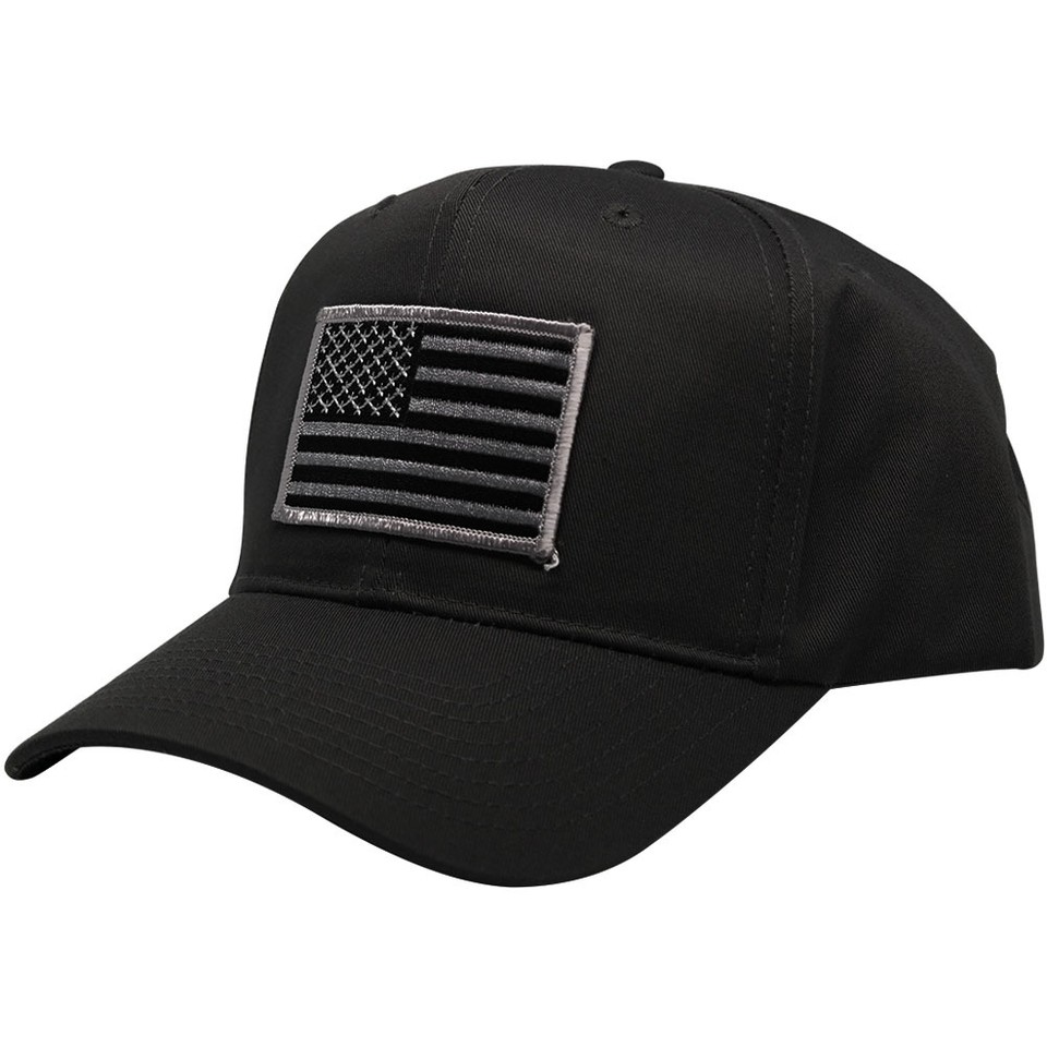 Subdued Grey American Flag Embroidered Iron On Patch Ball Cap - 3 ...