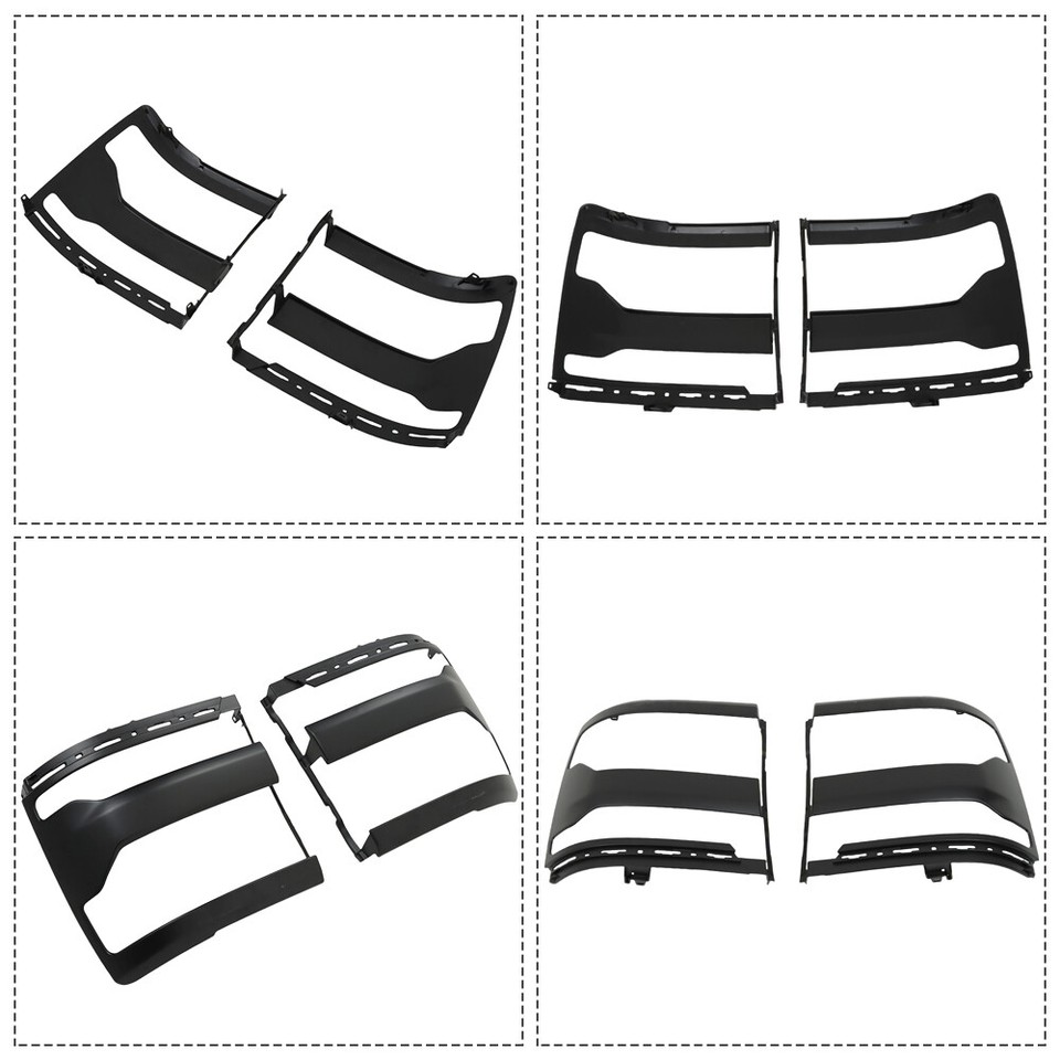 LH+RH Pair Headlight Trim Bezel Cover Black For Chevy Silverado 1500 ...