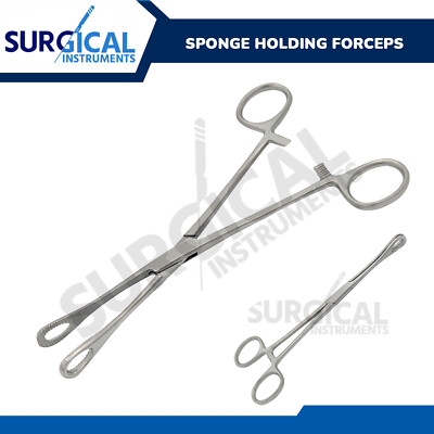 FOERSTER SPONGE Forceps Surgical Veterinary 9.50" Straight Serrated ...