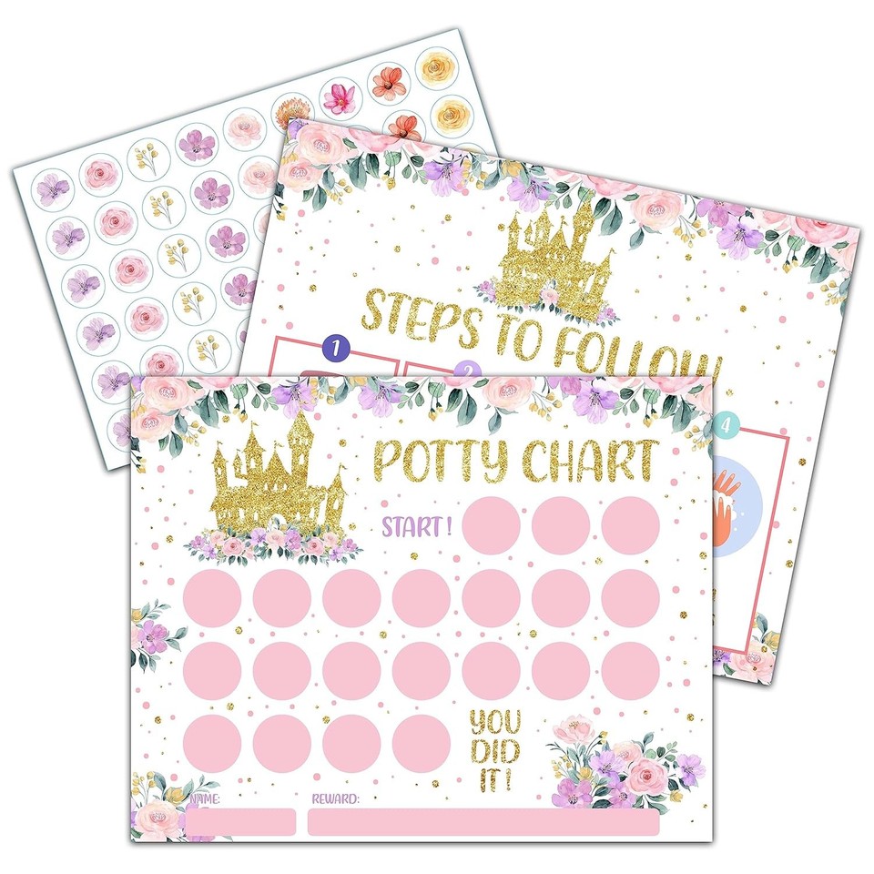 Sun Rainbow Potty Training Sticker Chart 10 Potty Charts W/ 216 Round ...