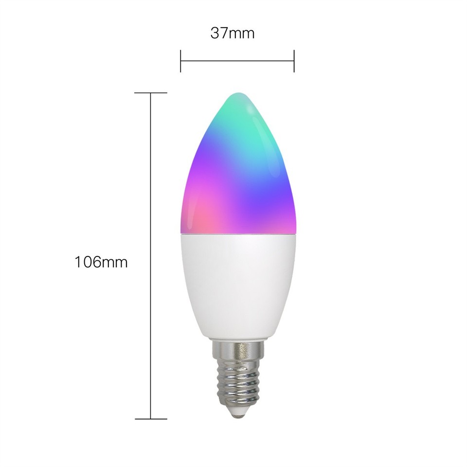 Smart Bulb Led Light E14 5W For Alexa Google RGB Home Zigbee Tuya ...