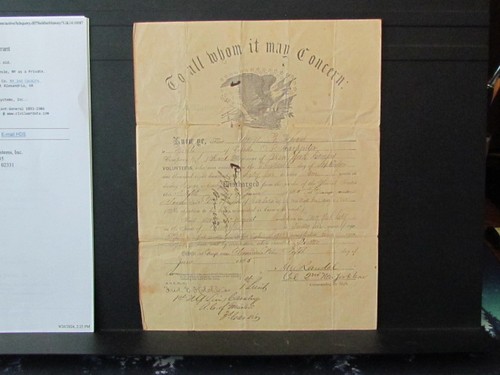 2nd New York Cavalry soldier discharge signed by Lt. Hotchkiss ...