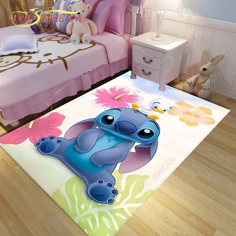 Lilo & Stitch Cartoon Floor Rug Carpet Bedroom Doormat Living Room Anti ...