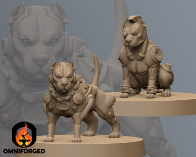 Cyberpunk Miniature Mini Cyber Dogs Biggz and Whedge Hound Cyborg RPG ...
