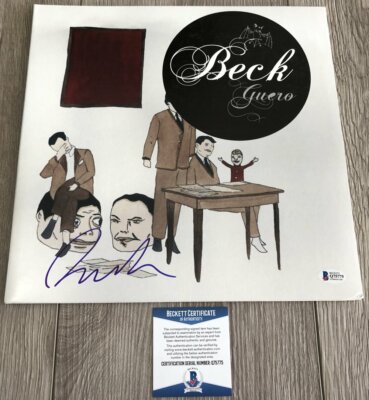 BECK HANSEN SIGNED AUTOGRAPH GUERO VINYL RECORD ALBUM w/PROOF BECKETT ...