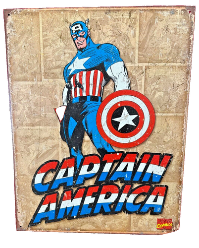 CAPTAIN AMERICA MARVEL COMICS TIN METAL SIGN POSTER VINTAGE | eBay