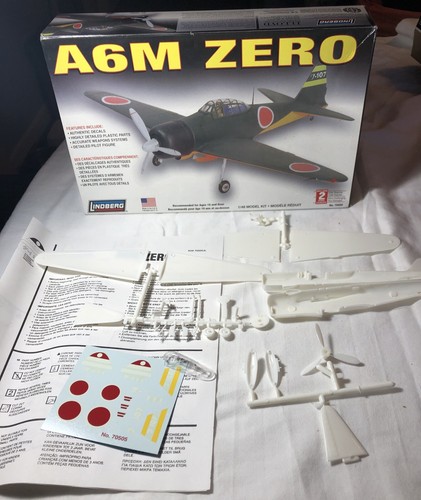 Lindberg A6M Zero Japanese Fighter Airplane 1:48 Plastic Model Kit Open ...