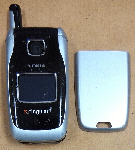 Nokia 6102 - Silver and Black ( AT&T / Cingular ) Cellular Flip Phone ...