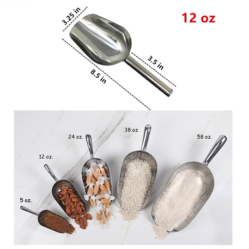 2x Stainless Steel Scoop Bar Ice Candy Dry Goods Popcorn Commercial ...