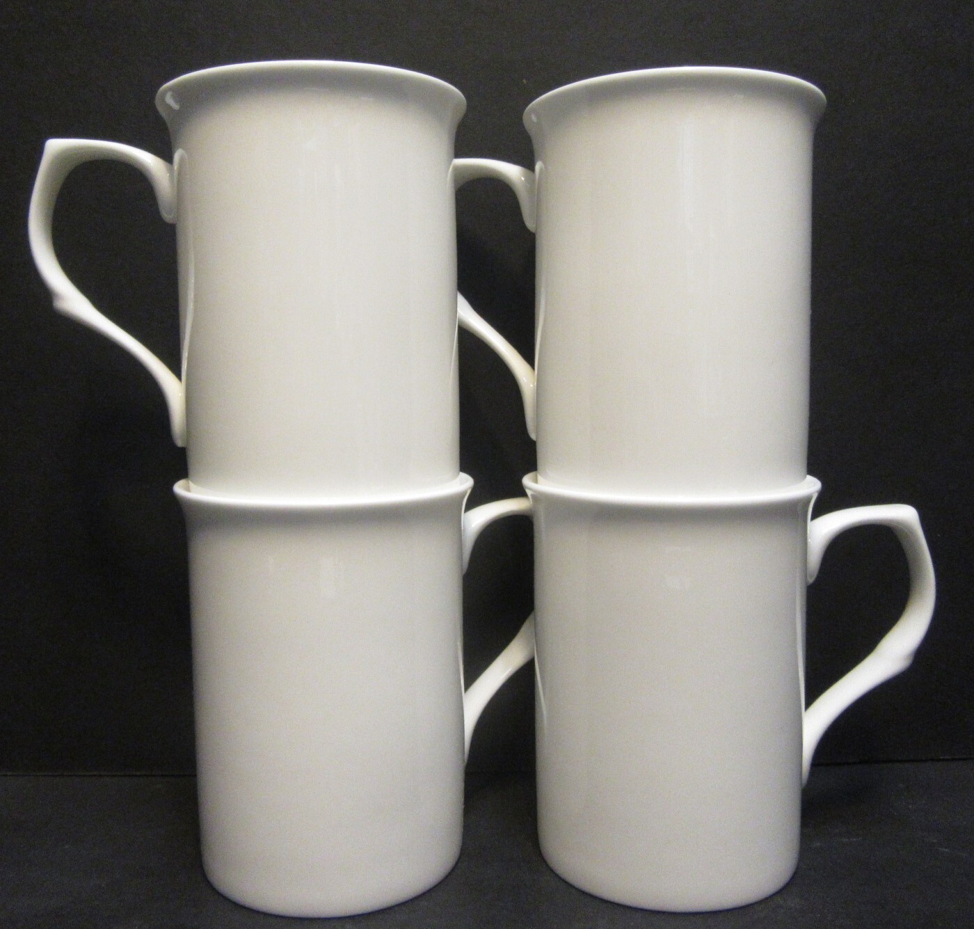 Set Of 8/6/4/2/1 Mugs White Fine Bone China Mugs Castle Shape 10oz | eBay
