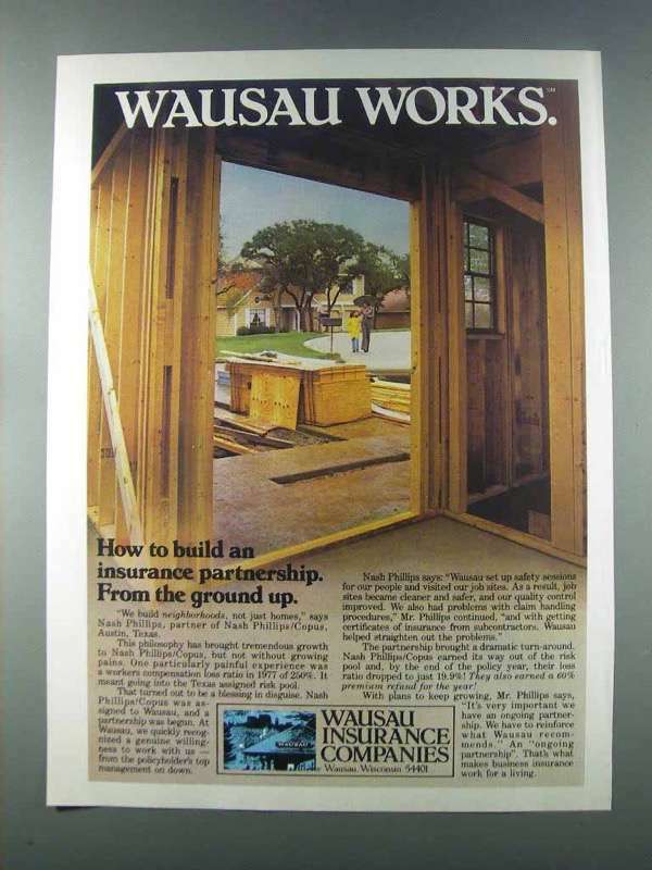 1981 Wausau Insurance Ad - Insurance Partnership | eBay