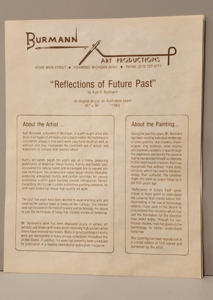 "Reflections of Future Past" - Kurt C.Burmann-Signed limited adition | eBay