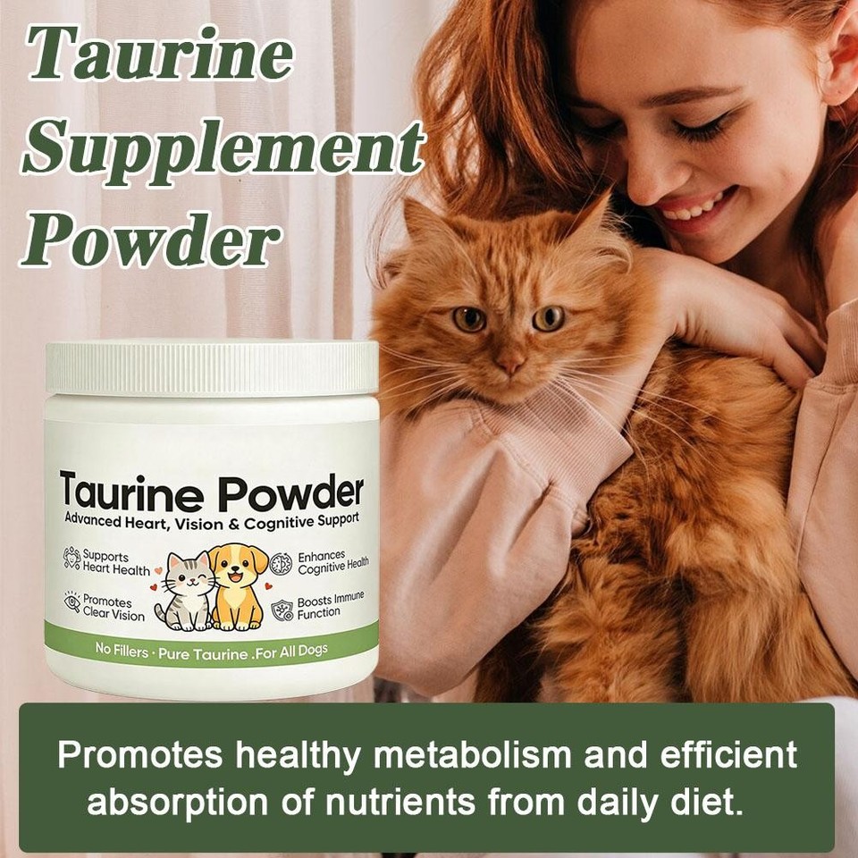 Taurine Powder Supplement Cat Health 30g Natural Energy Nutrition ...