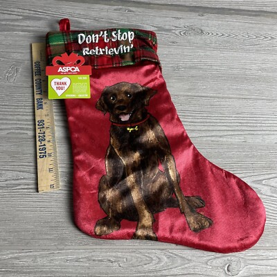 Chocolate Lab Don't Stop Retrievin' Christmas Dog Holiday Stocking Red ...