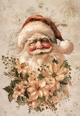 Santa Loves Flowers XI (Reproduction Image) --New POSTCARD | eBay