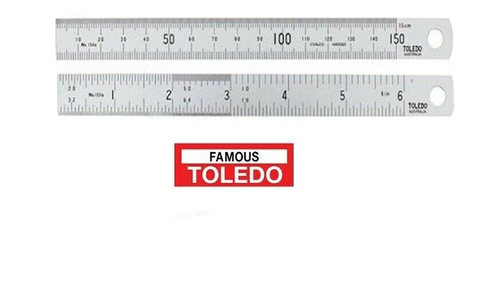 TOLEDO 150B6 150mm Stainless Steel Double Sided Metric & A/F Ruler ...