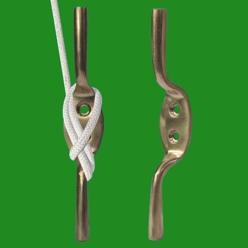 10x 100mm (4" Inch) Solid Brass Cleat Hook, Flag Pole Rope Halyard ...