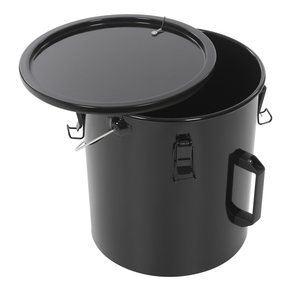 6 Gallon Fryer Oil Bucket with Lid Black Grease Disposal Oil Bucket ...