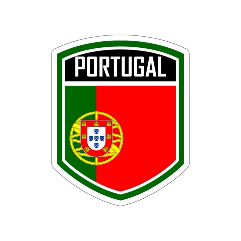 Portugal National Flag Shield Country Kiss-Cut Sticker Vinyl Decal Logo ...