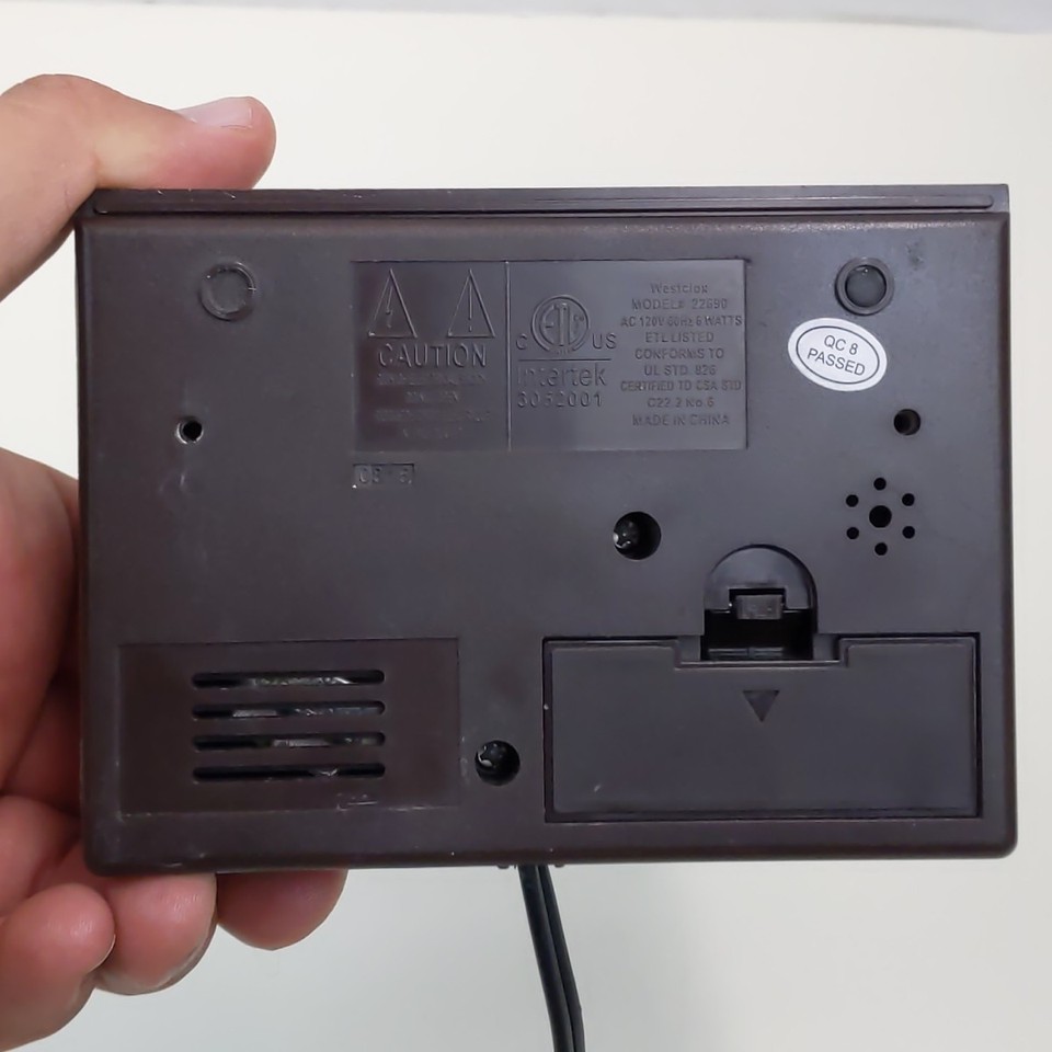 Vintage Westclox Digital Alarm Clock Wood Grain LED Display Retro ...