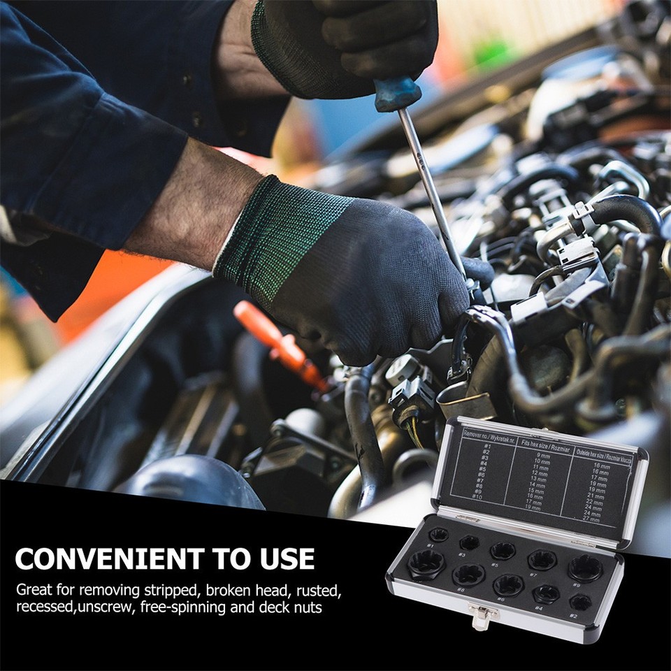 6 Pcs Bolt Remover Tool Rust Nut Removers Broken Extractor Socket ...