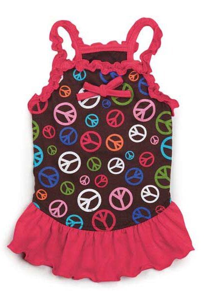 Peace Out Dog Dress East Side Collection pet blue dresses peace sign | eBay